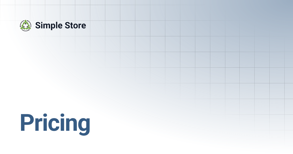 Pricing | Simple Store