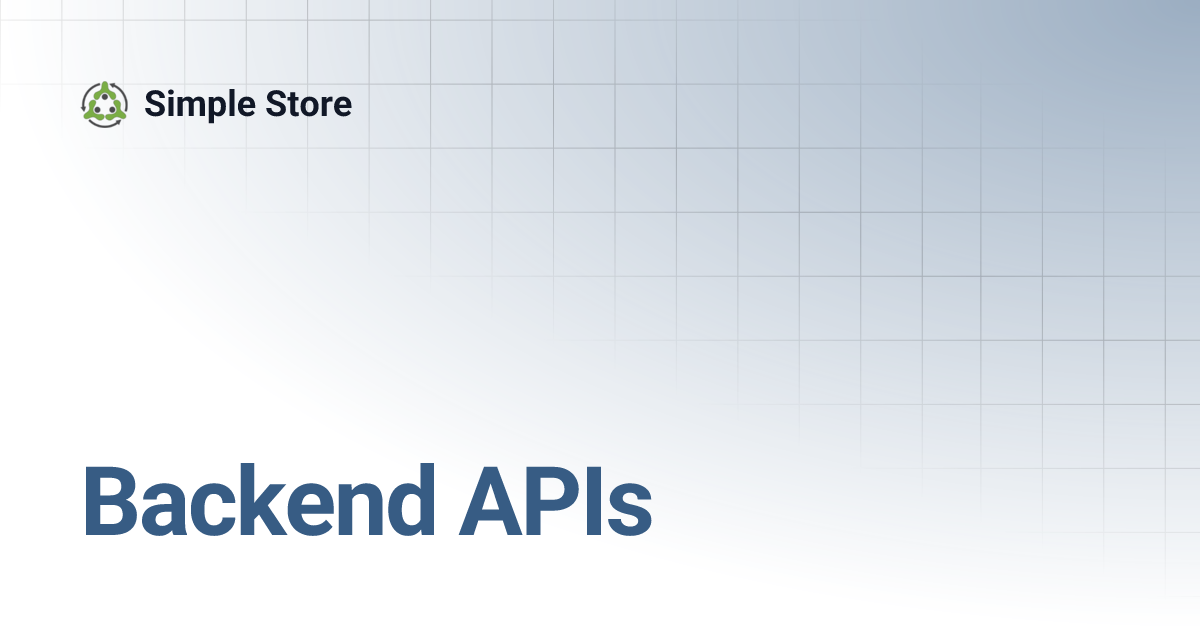 Backend APIs | Simple Store